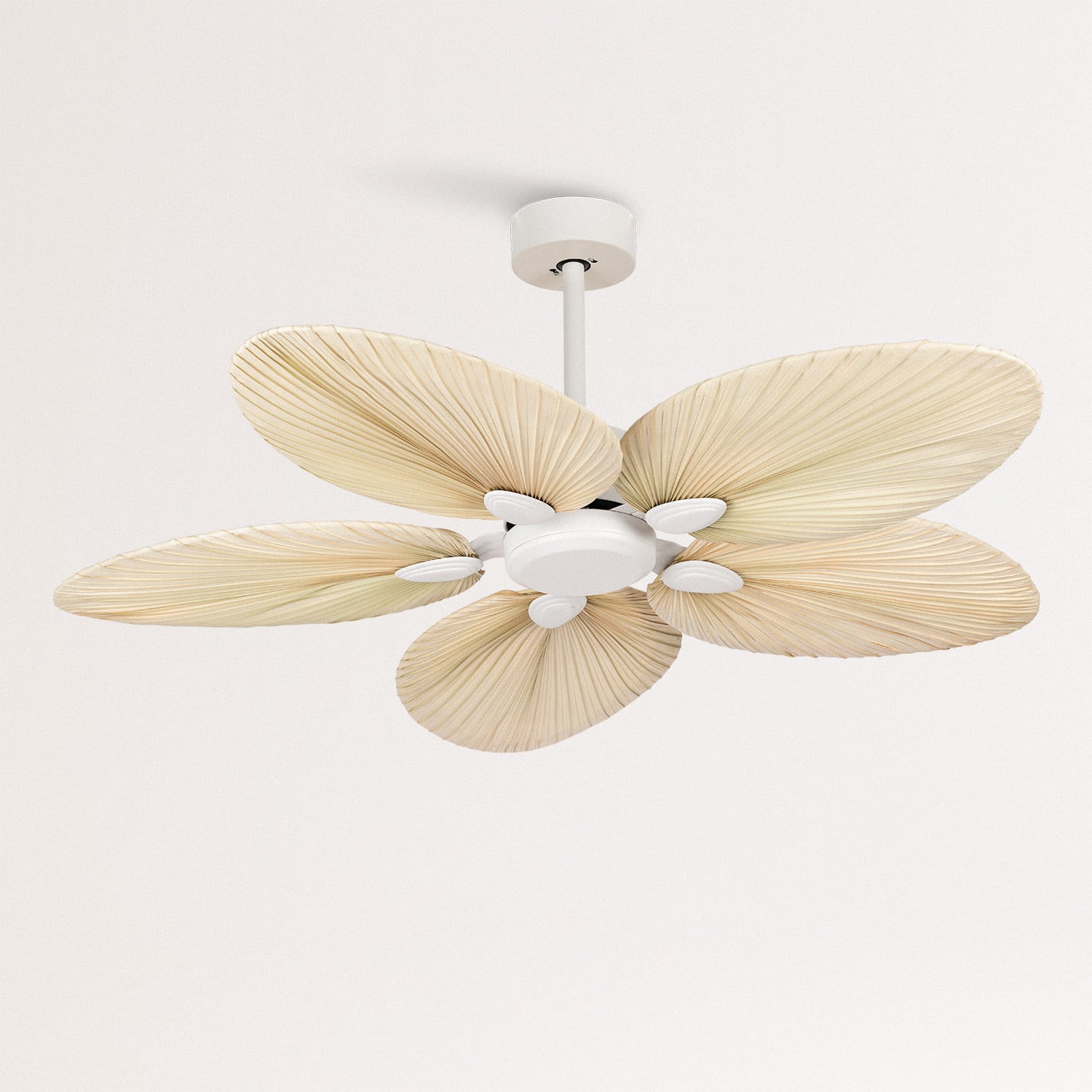 White Palm Leaf Ceiling Fan With Light | Shelly Lighting