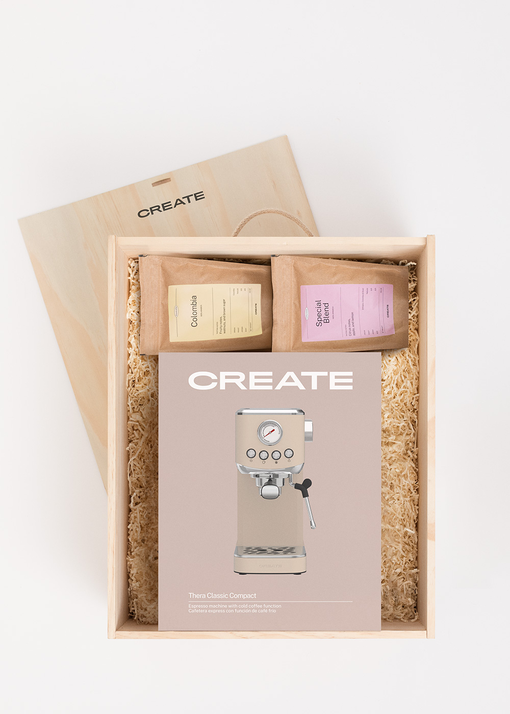 Geschenkbox mit Espressomaschine + Kaffees - COFFEE BOX - Create