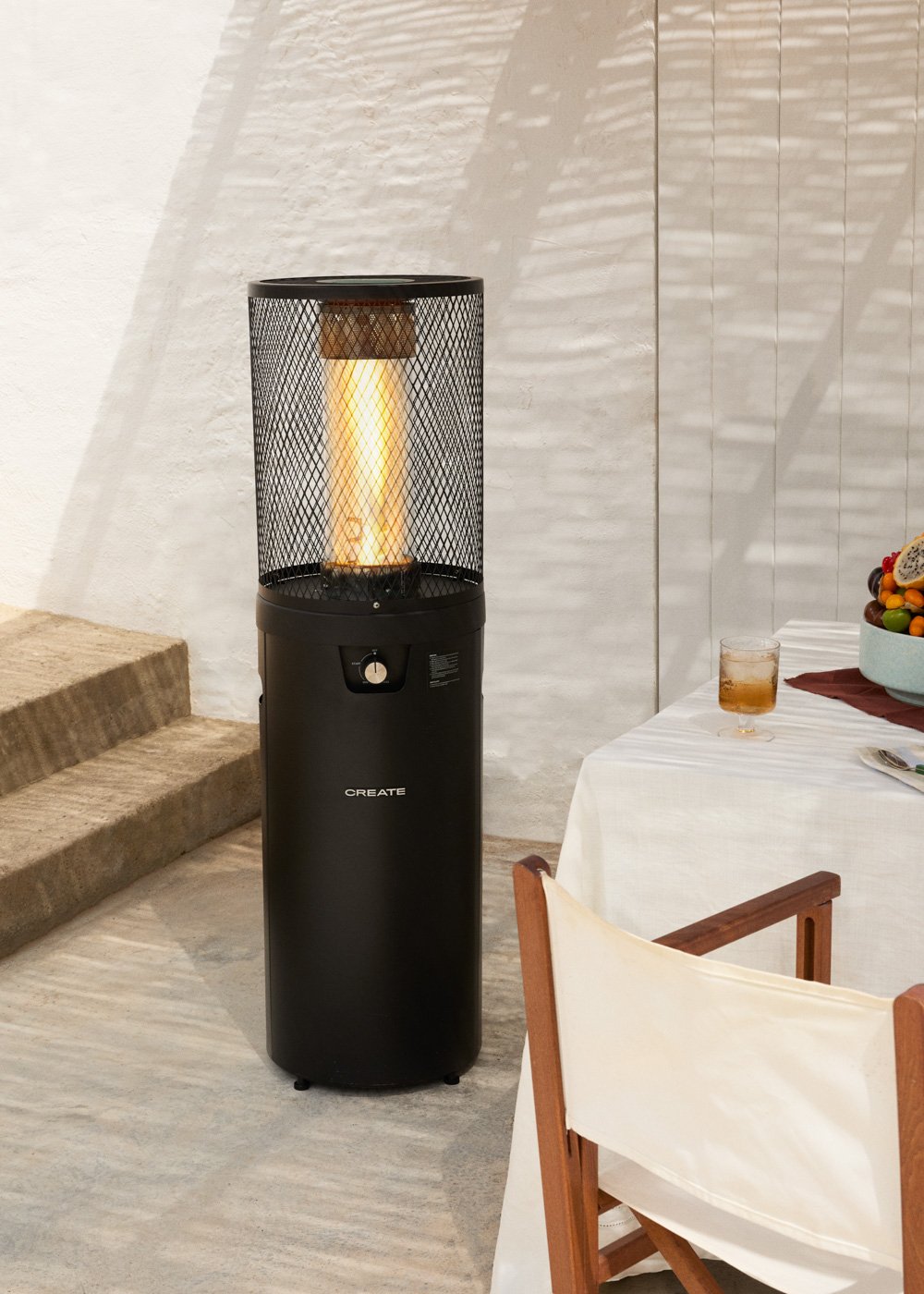 8kW Gasheizer für Terrassen und Außenbereiche - FIRE ROUND HEATER - Create