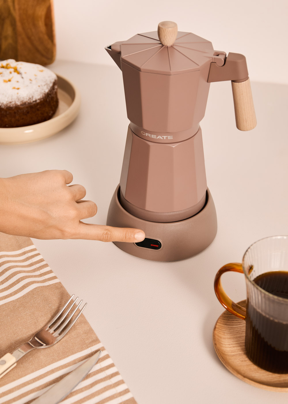 Cafetera italiana eléctrica con función de mantener caliente - THERA ...