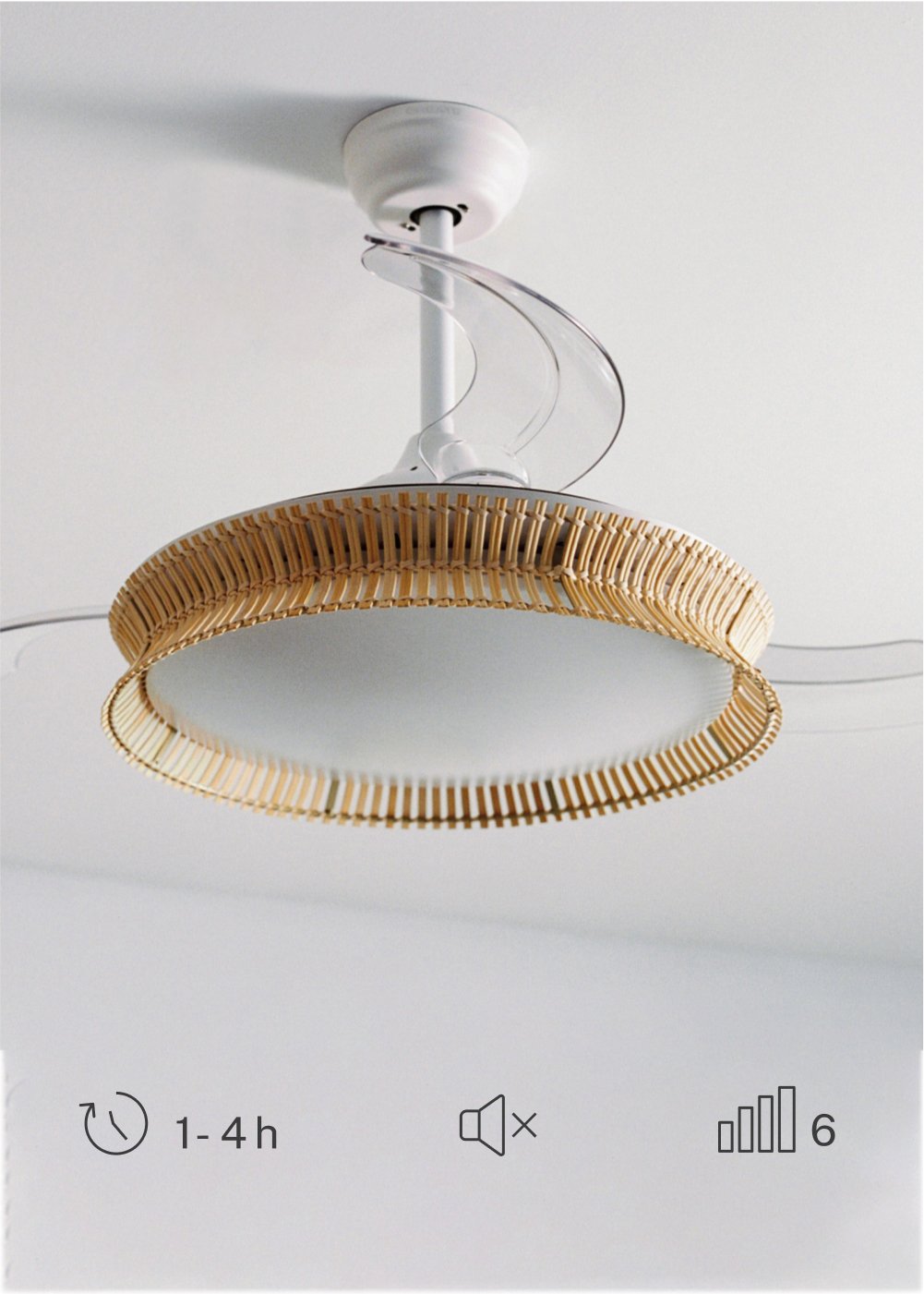 Ventilateur de plafond silencieux 40W Ø108cm lames rétractables avec ...