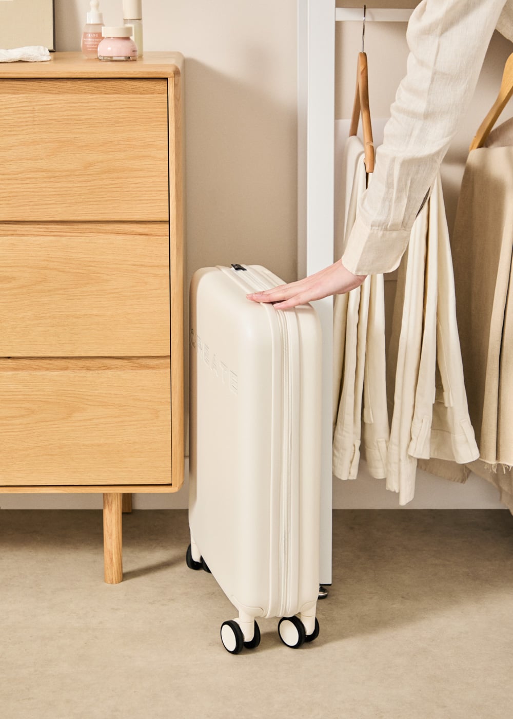 Valise cabine rigide pliable en polycarbonate avec serrure TSA et roues ...