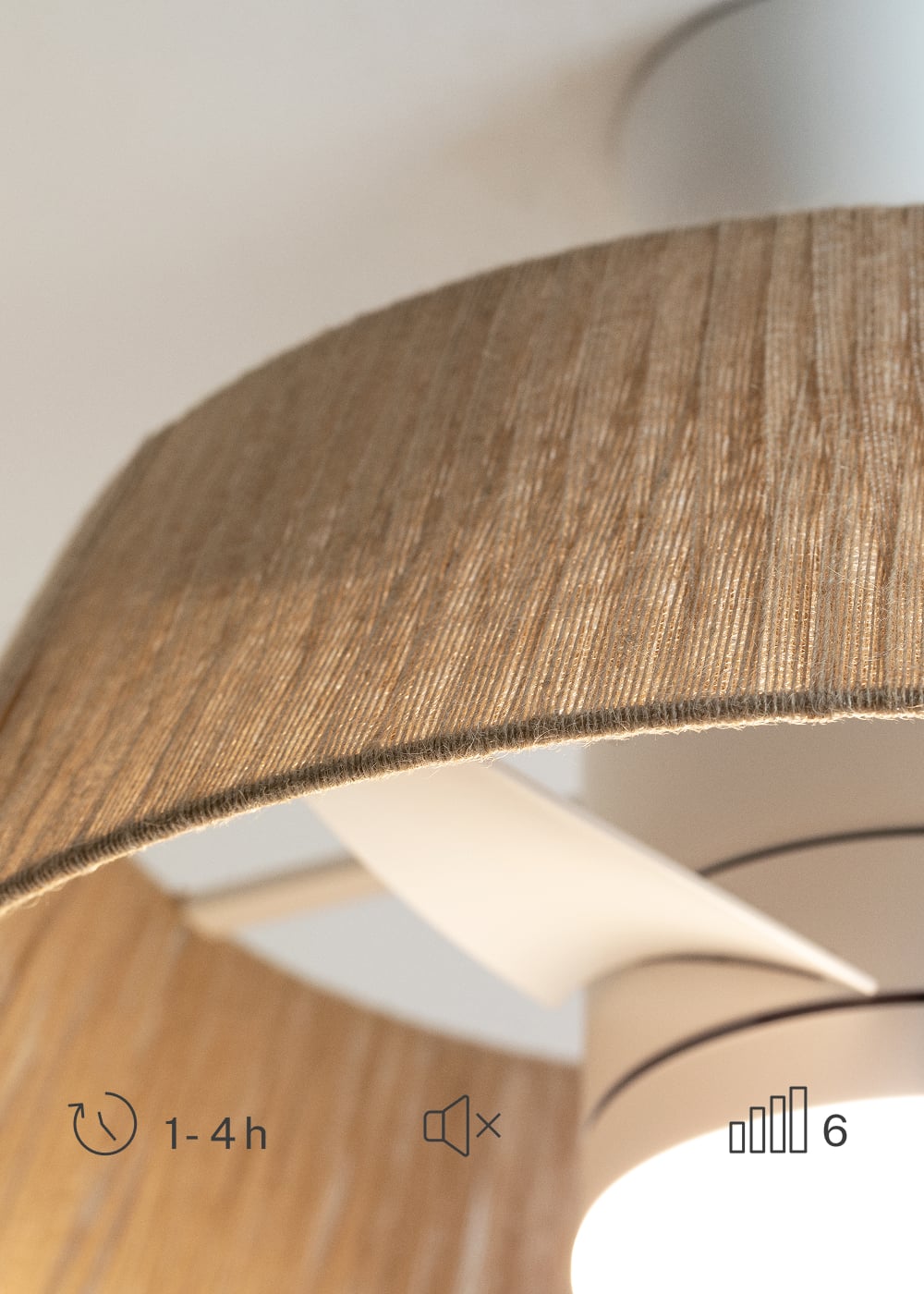 Ventilateur de plafond silencieux 25W Ø60cm avec lumière LED - WIND ...