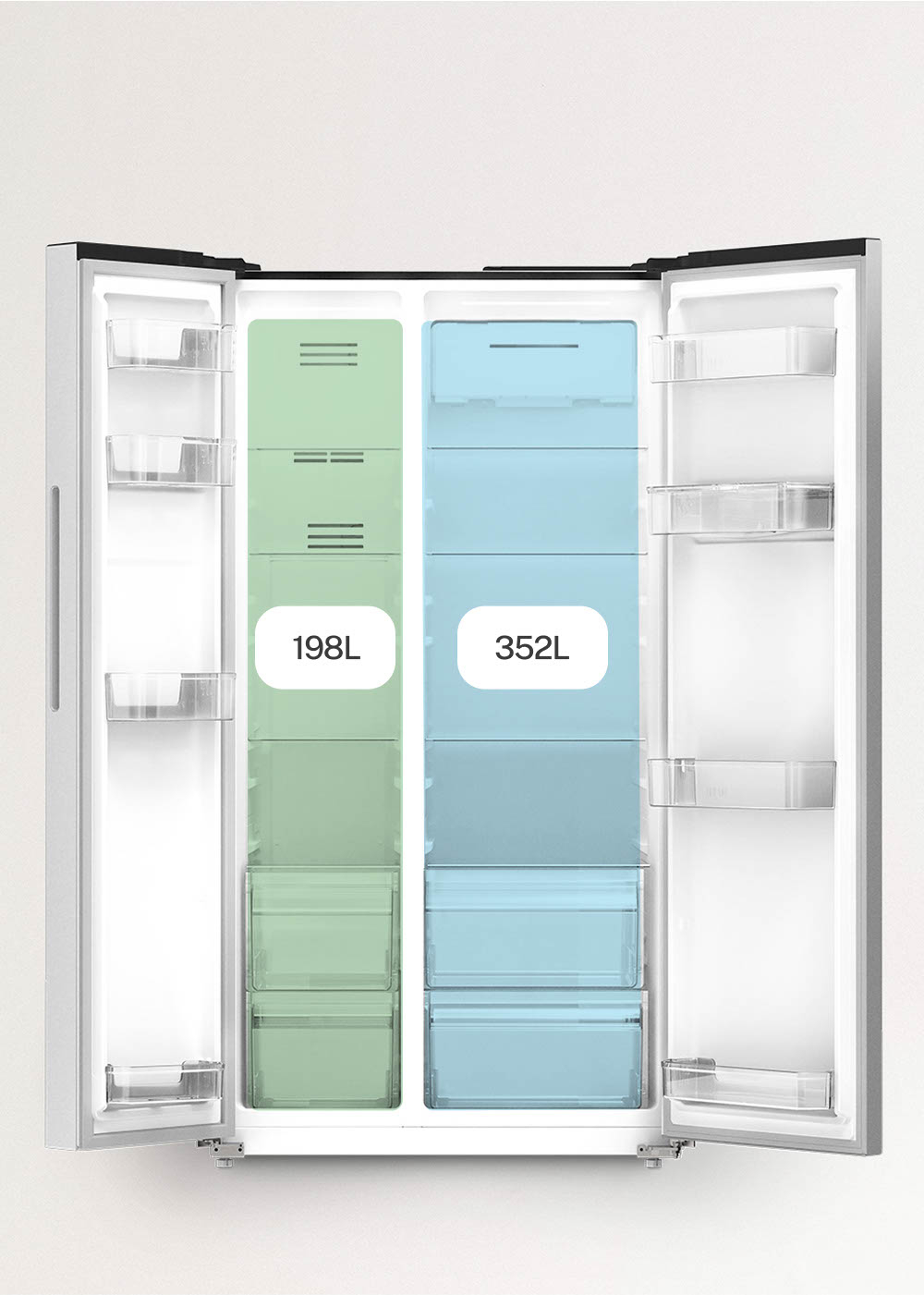 Réfrigérateur Side by Side 550 L No Frost - FRIDGE STUDIO SIDE BY SIDE ...