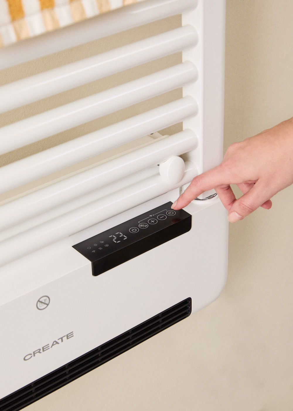 Elektrische handdoekradiator met verwarming en WiFi 1000W - WARM TOWEL ...
