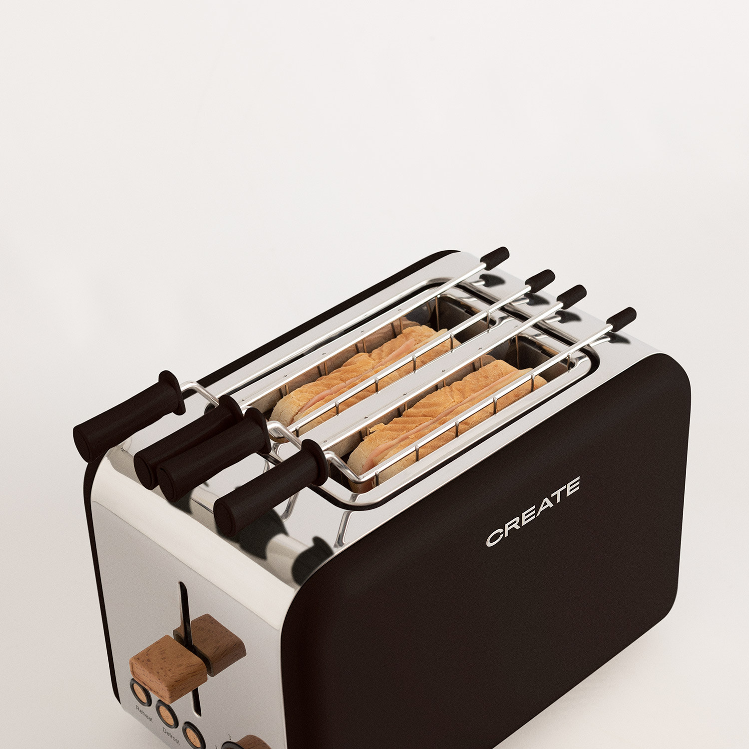 PACK TOAST RETRO Pequena Torradeira para fatias largas+ 2 PINÇAS DE ...