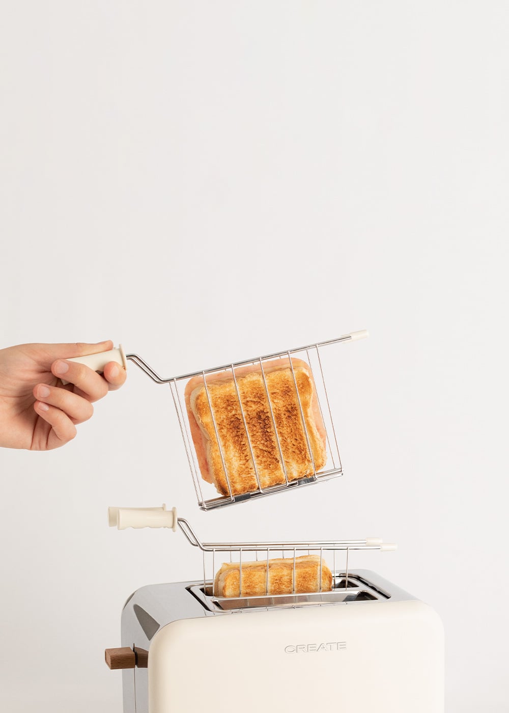Pack TOAST RETRO Pequena Torradeira para fatias largas+ 2 PINÇAS DE ...