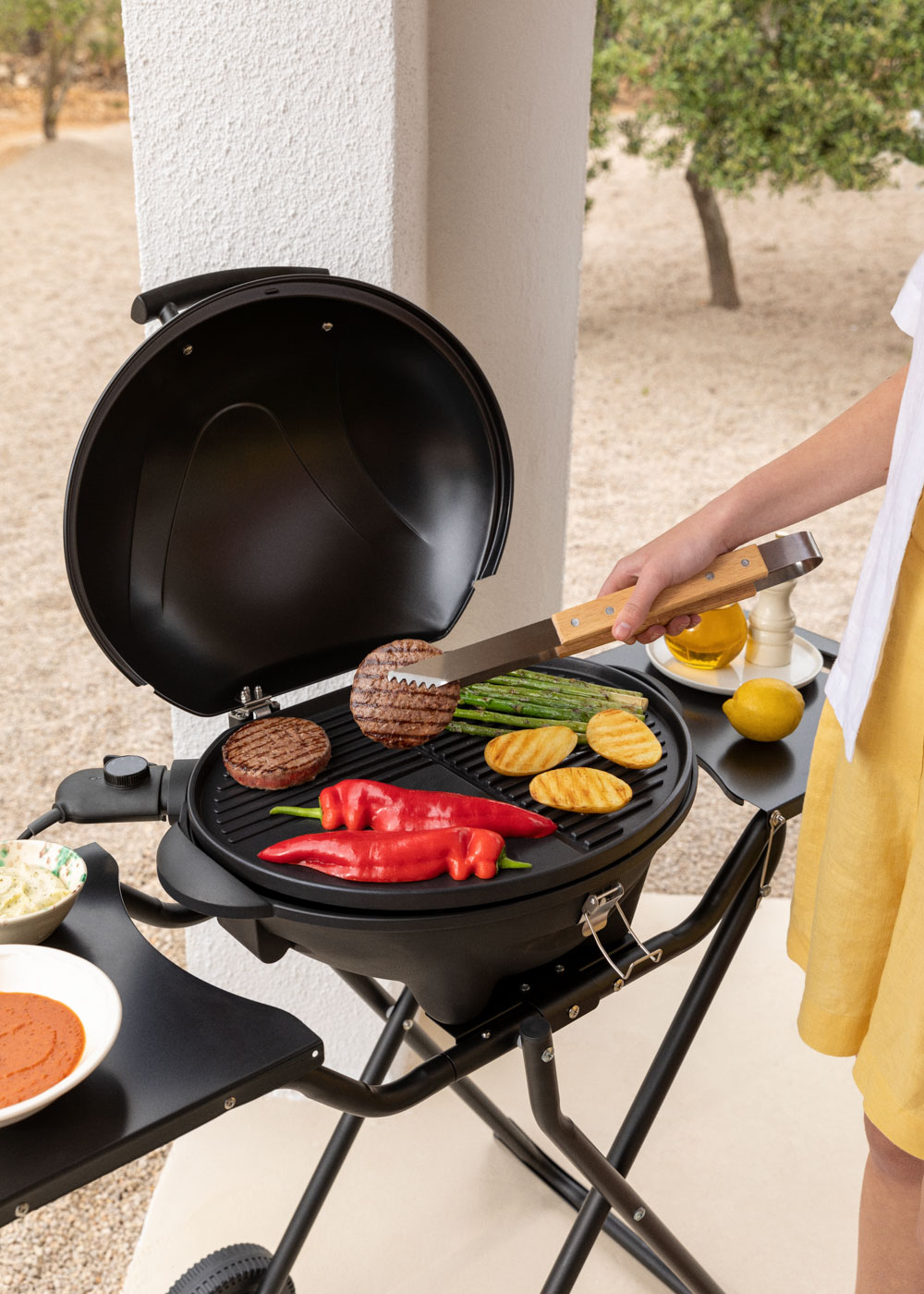 Grelhador elétrico dobrável com corpo extraível - BBQ SURFACE 2 IN 1 ...