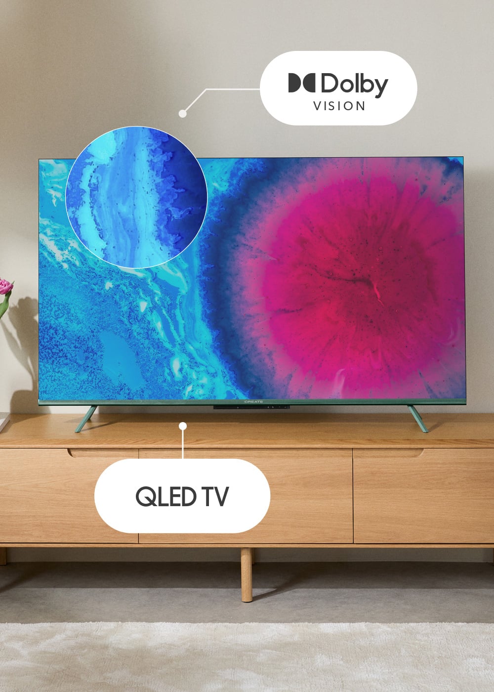 Smart TV QLED 4K com tela antirreflexo e moldura colorida - TV COLOR ...