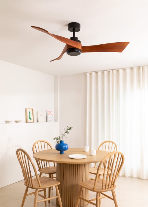 WIND LARGE - Silent XL 40W ceiling fan Ø152 cm 100% wood - Create