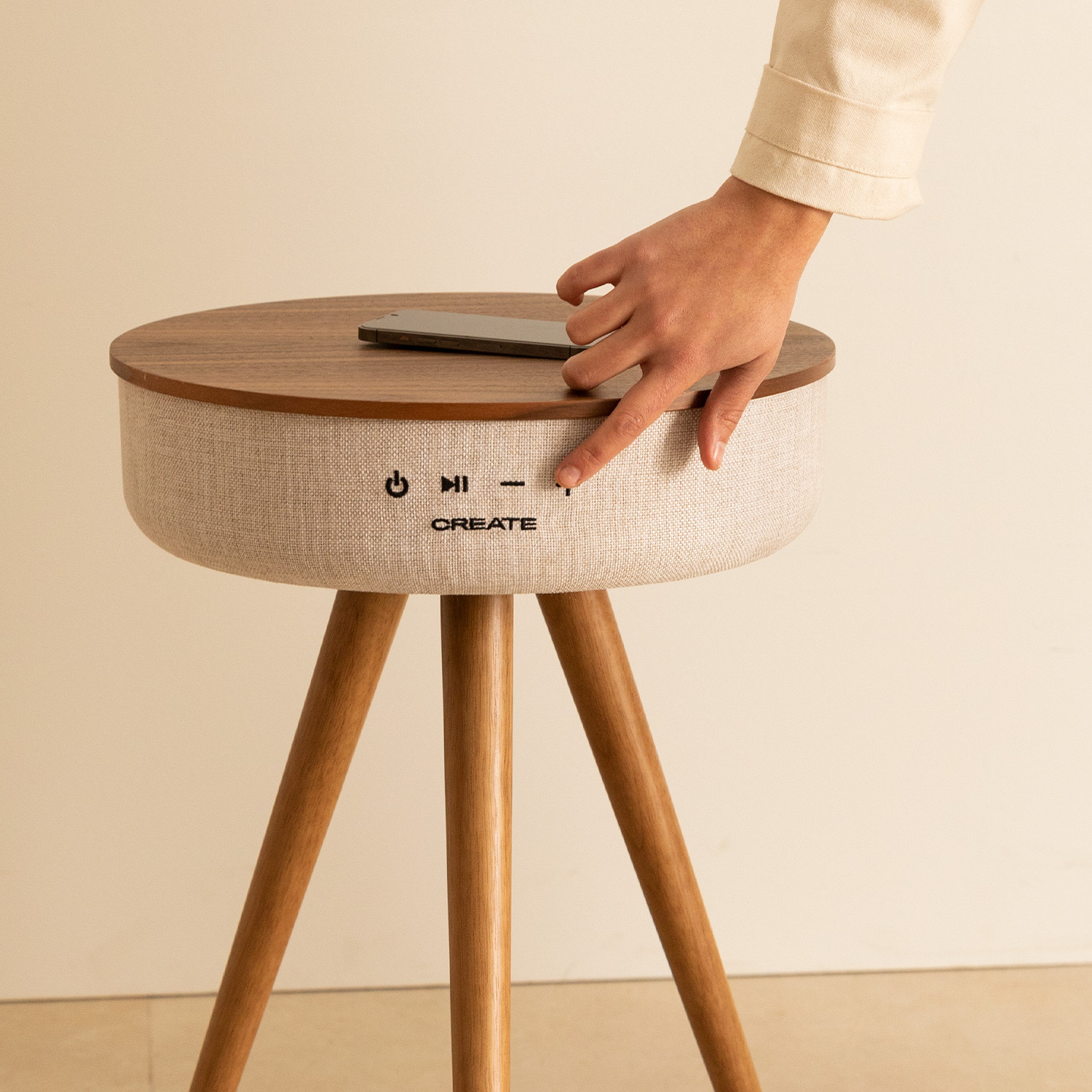 SPEAKER TABLE - Bluetooth Speaker Table and Wireless Smartphone Charger ...