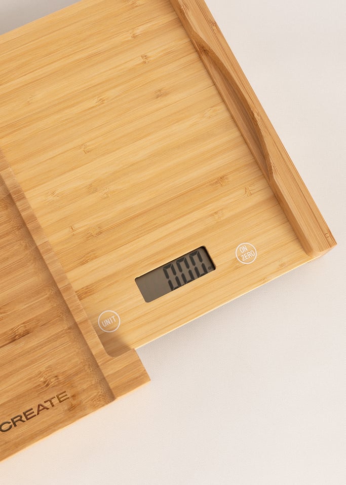 Kitchen cutting board with integrated scale - BOARD SCALE BAMBOO - Create