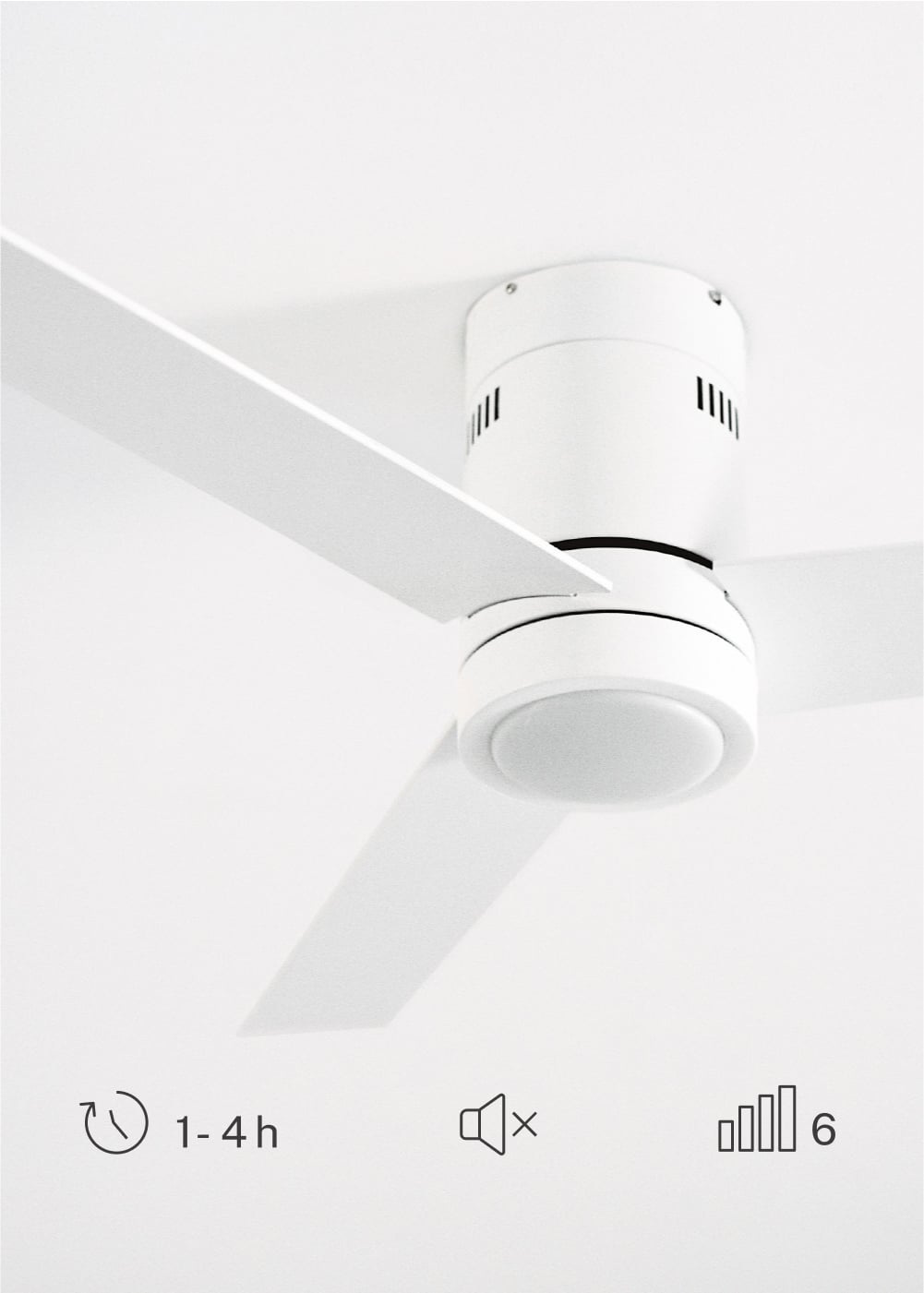 Silent ceiling Fan 40W Ø132 cm with 15W LED light - WIND MINIMAL - Create