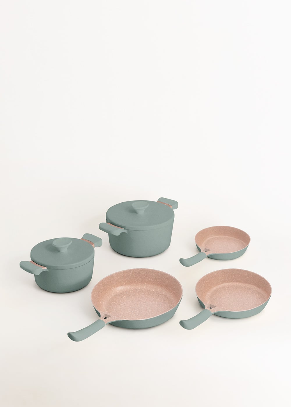 Cookware 2 POT STUDIO pots and 3 PAN STUDIO frying pans made of cast ...