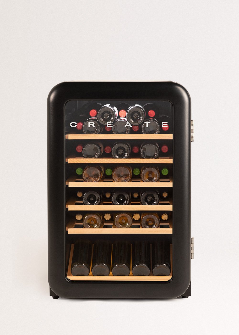 Retro-style electric wine cooler for 12, 45 or 76 bottles - WINECOOLER ...