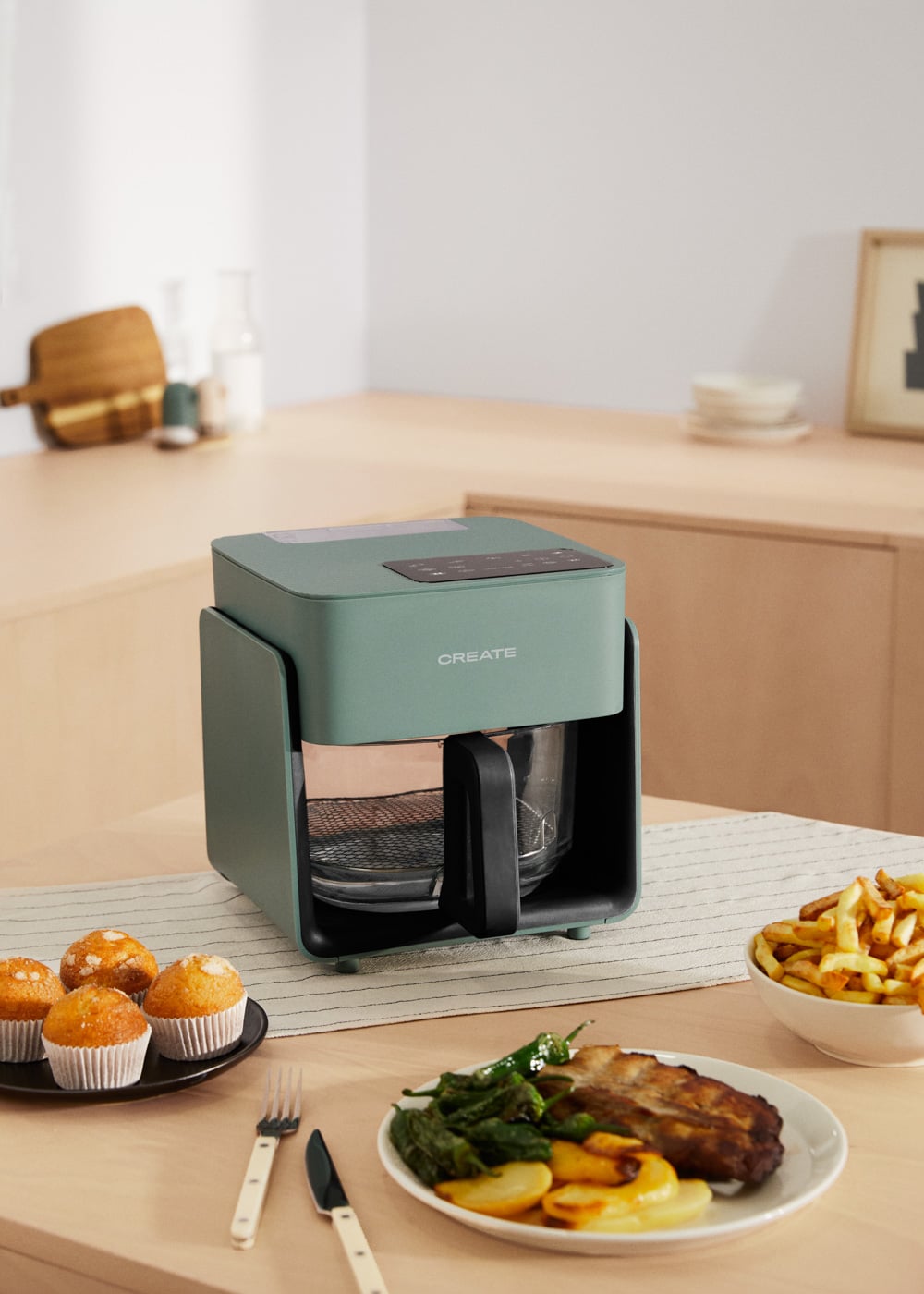 4.2L Glass Air Fryer with Optional Steamer - AIR FRYER STUDIO CRYSTAL ...