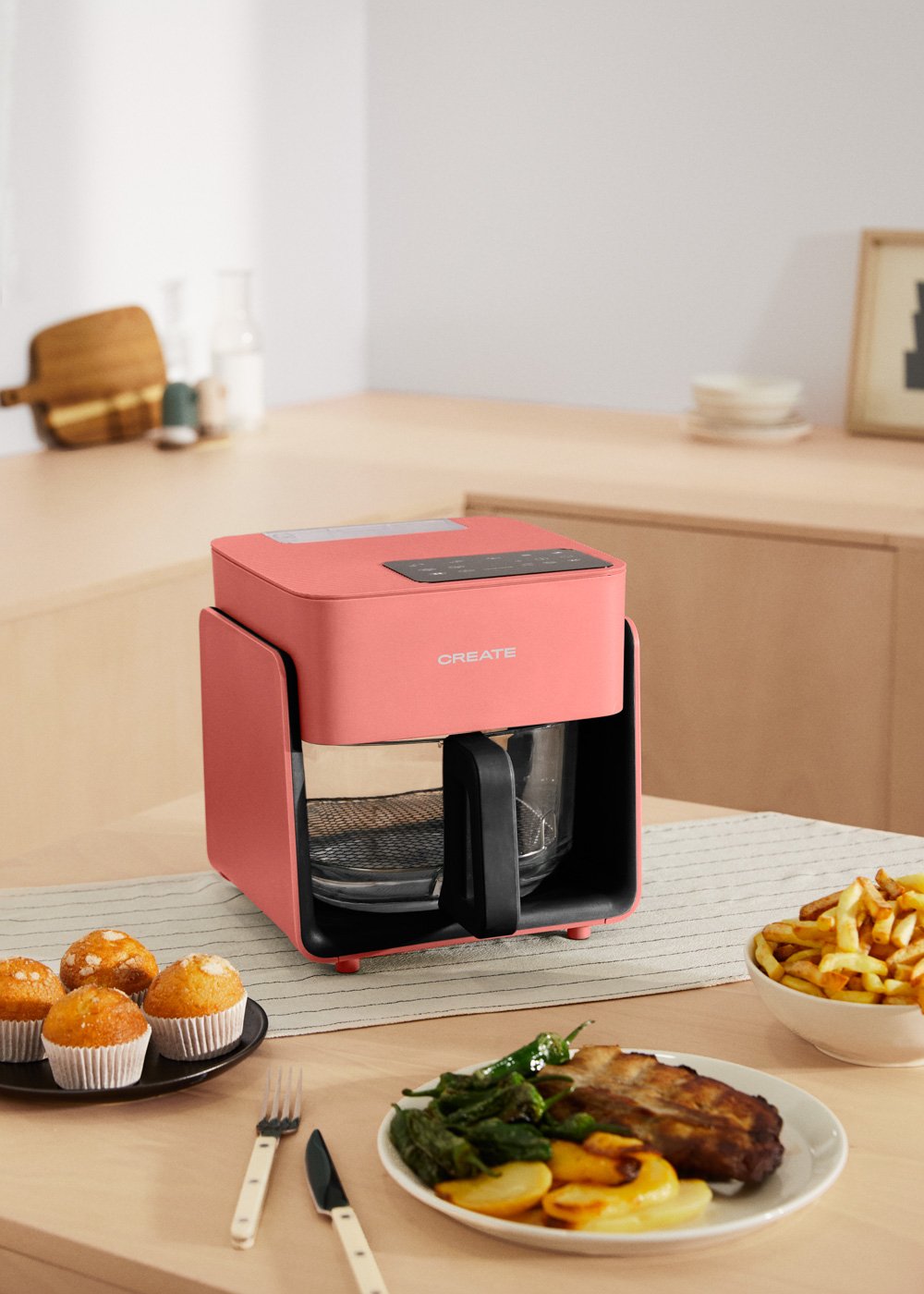 Glass Air Fryer 4.2L with Steamer - AIR FRYER MIST - Create