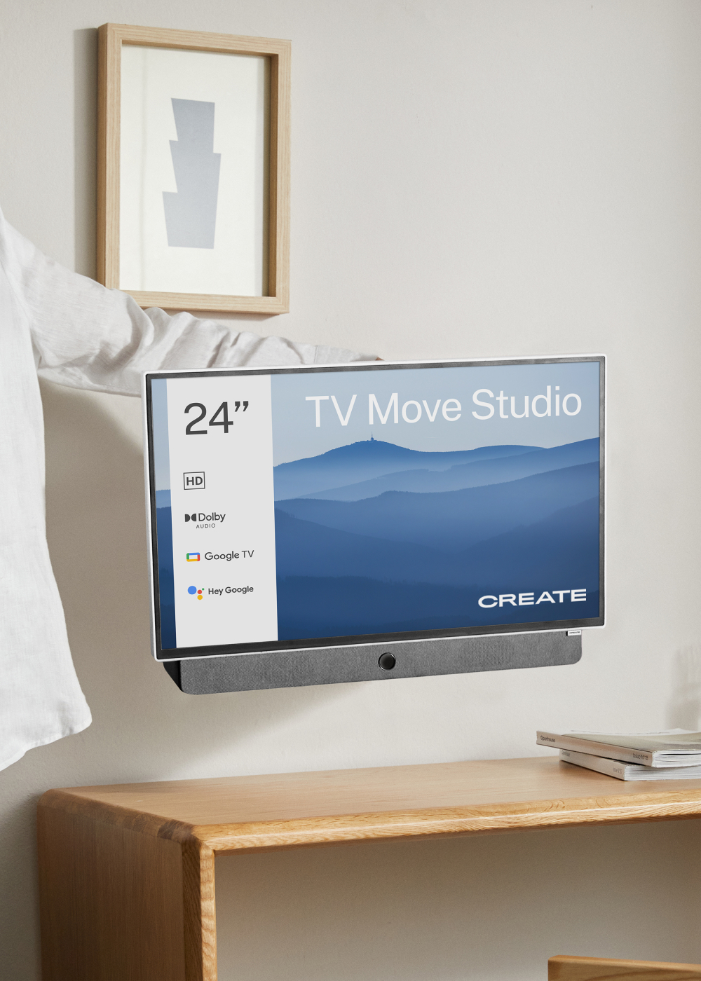 TV MOVE STUDIO - Portable 24" Smart TV with battery and anti-reflective ...