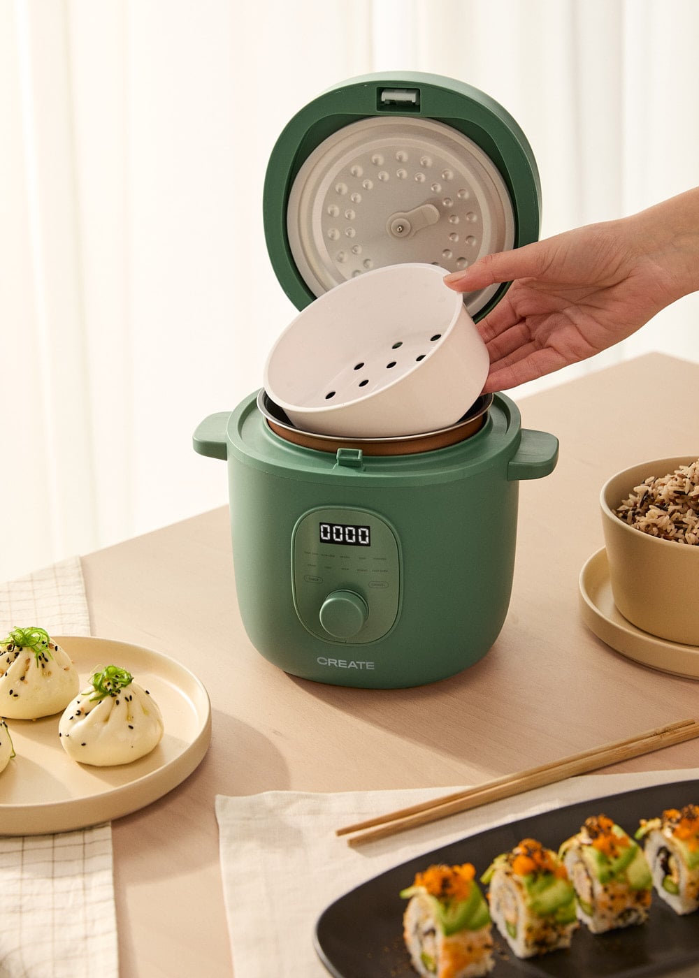 Multifunctional electric rice cooker with steamer basket - RICE COOKER ...