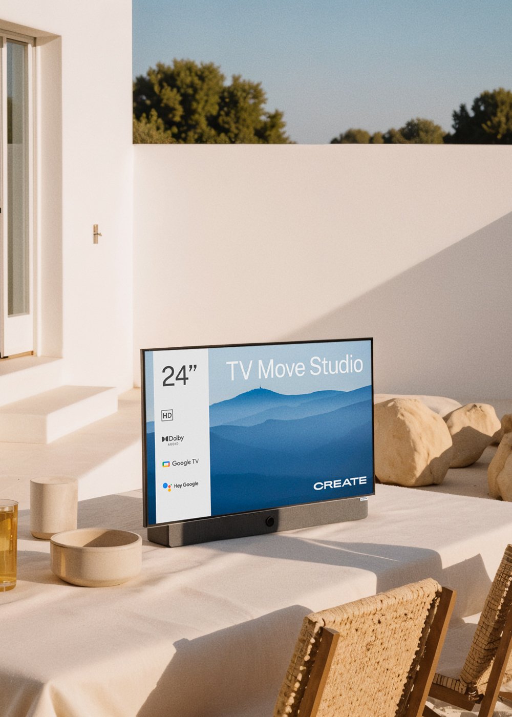 Portable 24" Smart TV with battery and anti-reflective screen - TV MOVE ...