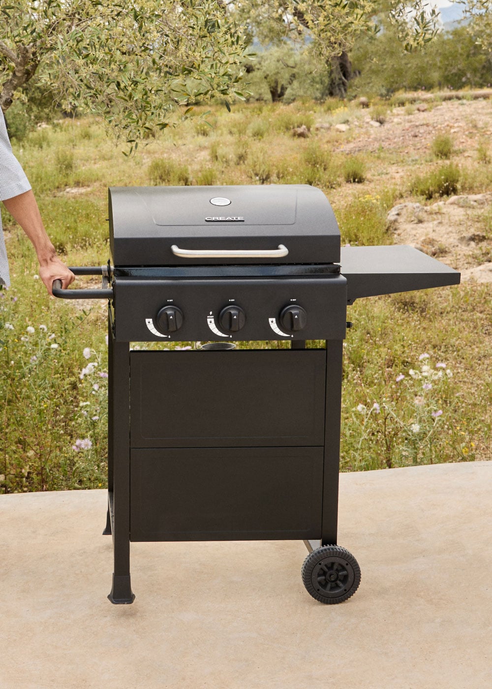 9kW gas barbecue with 3 burners and a foldable table - BBQ GAS BURNER ...