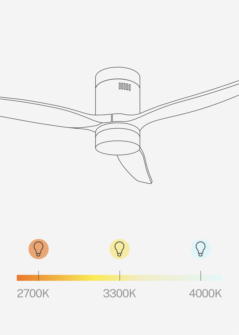 Silent 40W ceiling fan 100% wood - WIND CALM NATURAL WOOD - Create