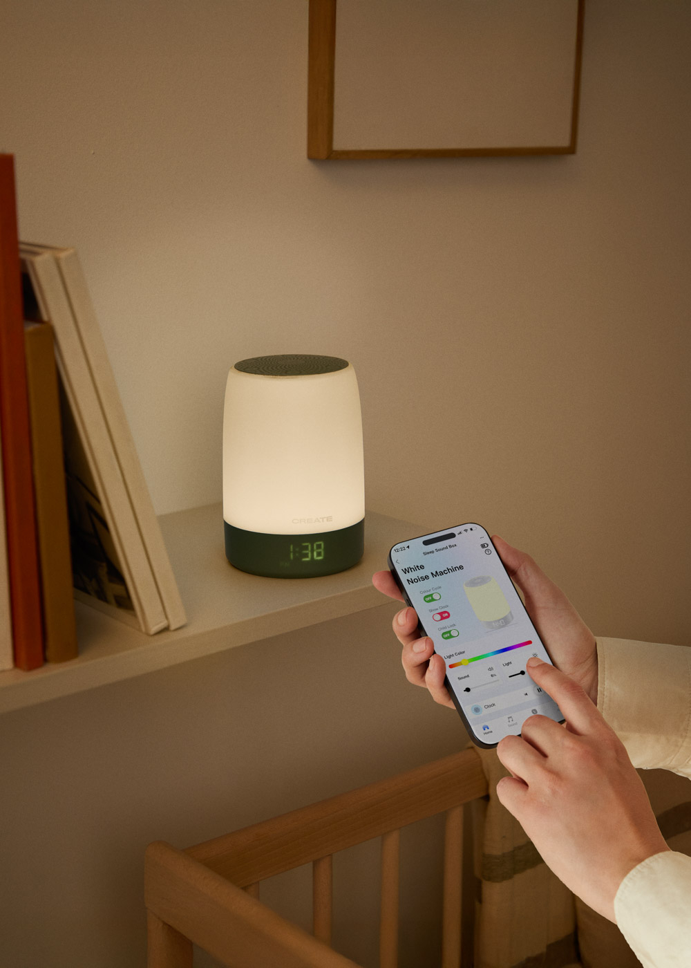 Sleep and white noise lamp for babies with Wi-Fi - BABY DREAM CONNECT ...